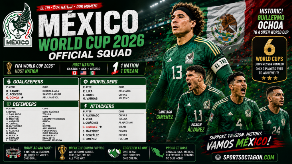 Mexico World Cup 2026 Squad: Full Official Player List, Ochoa's ...